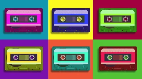 Audio cassette tape playing animation - ... | Stock Video | Pond5