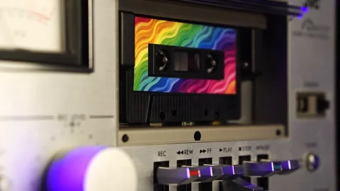 Audio Cassette Tape With Rainbow Colors ... | Stock Video | Pond5