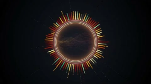 Audio Circular Colorful Spectrum EQ Equa... | Stock Video | Pond5