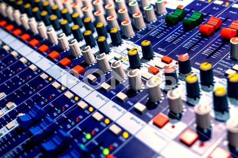 Audio control panel in the conference room in the audio control room ...