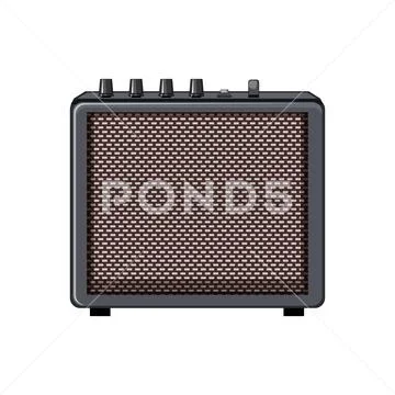 Audio guitar amplifier cartoon vector illustration: Graphic #236536621