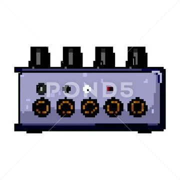 Audio headphone amp game pixel art vector illustration Illustration ...