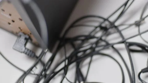 audio interface and different cables on ... | Stock Video | Pond5