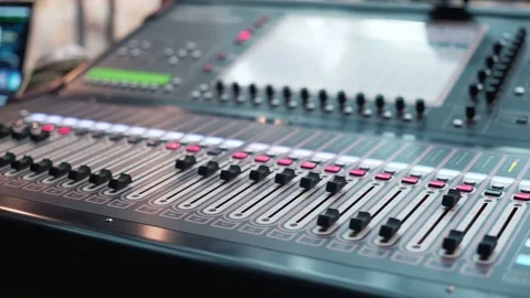 audio mixer in a studio, the automatic k... | Stock Video | Pond5