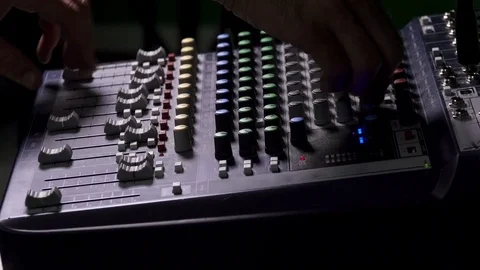 Audio Mixing Console, Adjusting Knobs an... | Stock Video | Pond5