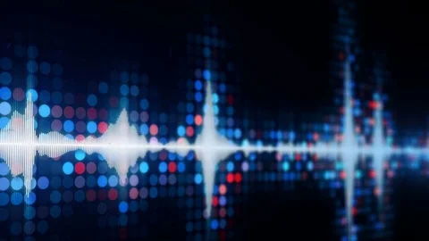 Audio waveform equalizer on monitor loop... | Stock Video | Pond5