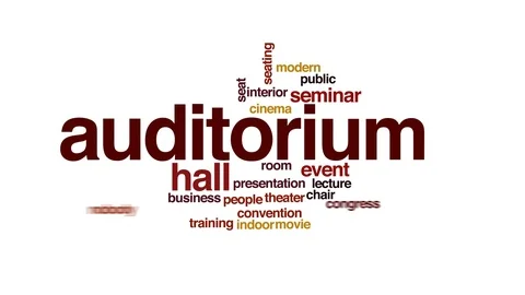 Auditorium animated word cloud, text des... | Stock Video | Pond5