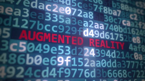 AUGMENTED REALITY text and program code ... | Stock Video | Pond5