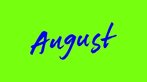 August blue handwriting word animated mo... | Stock Video | Pond5