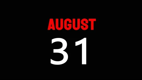 August month calendar animation, element... | Stock Video | Pond5