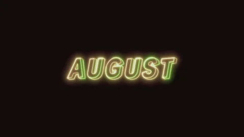 August Neon Text Seamless Loop 4K (Black... | Stock Video | Pond5