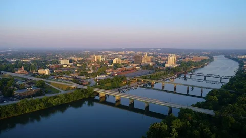 Augusta Georgia USA Downtown Skyline Aer... | Stock Video | Pond5