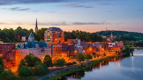 Augusta Maine Skyline Time Lapse | Stock Video | Pond5