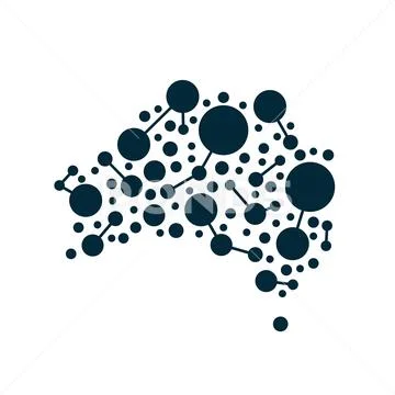Australia dot line map. Vector illustration.: Graphic #84510741