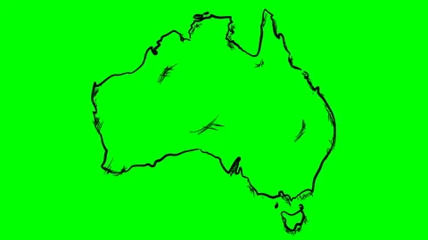 Australia drawing outline map green scre... | Stock Video | Pond5