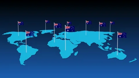 Australia flag fly animated on planet ea... | Stock Video | Pond5