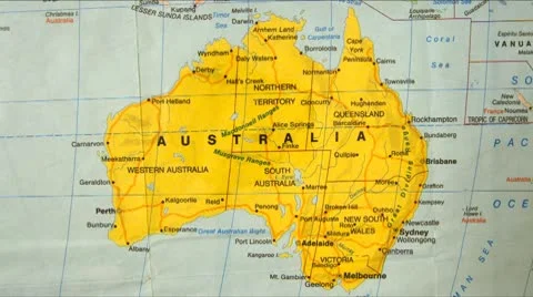 Australia Map Cities Stock Video Footage | Royalty Free Australia Map ...