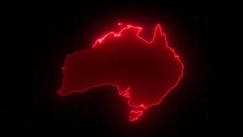 Australia map animation, Glowing neon Au... | Stock Video | Pond5