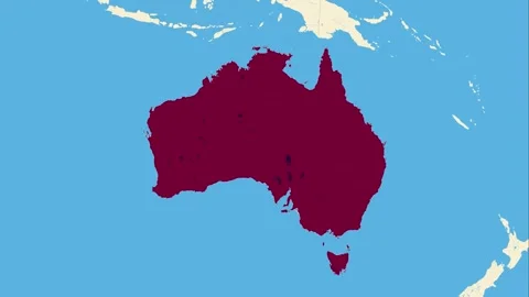 Australia Map animation zoom in, Map aus... | Stock Video | Pond5