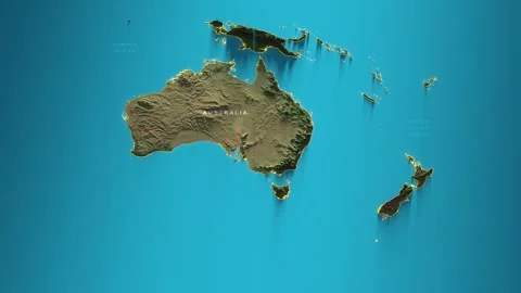 Australia Map Animation zoom in seen fro... | Stock Video | Pond5