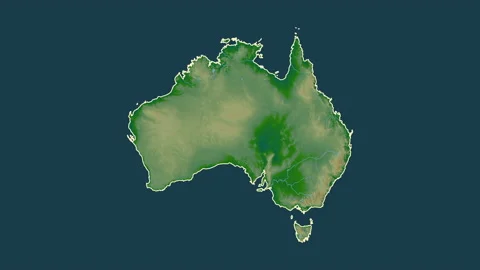 Australia map - cartoon. Regions. Physic... | Stock Video | Pond5
