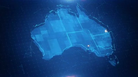 Australia Map Graphical 4K | Stock Video | Pond5