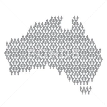 Australia population infographic. Map made from stick figure people ...
