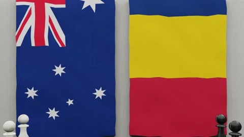 Australia vs Chad at the chess board. | Stock Video | Pond5