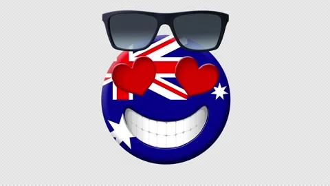 Australia.Animation of smiling face with... | Stock Video | Pond5