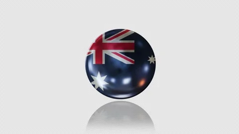 Australian flag in glass orb with alpha ... | Stock Video | Pond5