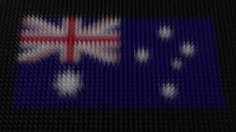 Australian Flag Light Shining on Scroll... | Stock Video | Pond5