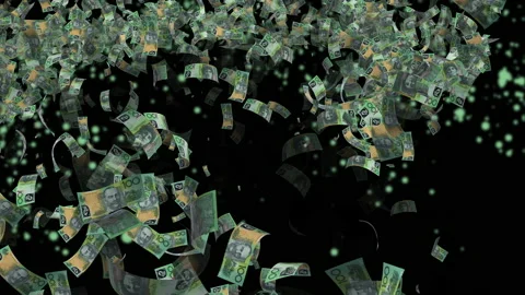 Australian money cash particle animation | Stock Video | Pond5