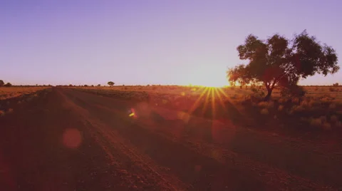 Australian outback red sunset dusty road... | Stock Video | Pond5