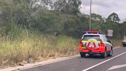 Australian rescue forces at road car cra... | Stock Video | Pond5