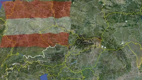 AUSTRIA - Flag and map animation | Stock Video | Pond5
