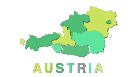 Austria map with paper regions. Animated... | Stock Video | Pond5