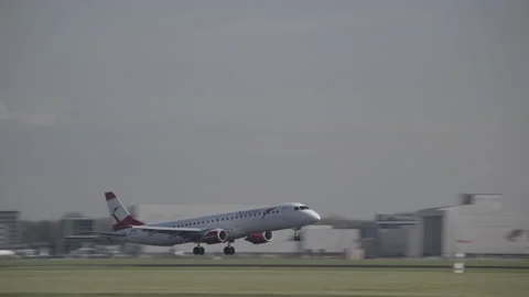 Austrian Embraer E190 Passenger Airplane... | Stock Video | Pond5