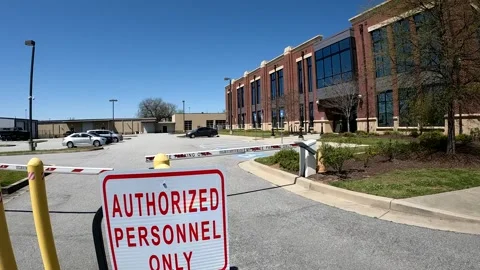 Authorized personnel only sign police de... | Stock Video | Pond5