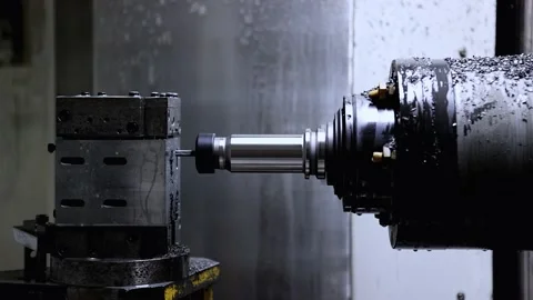 Auto CNC turning with robot drill millin... | Stock Video | Pond5
