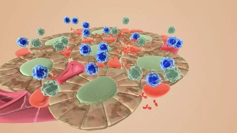 Autoimmune attack on thyroid cells | Stock Video | Pond5