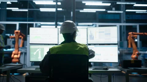 Automated Assembly Line Operator Using D... | Stock Video | Pond5