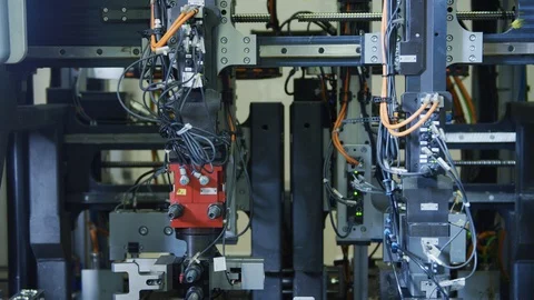 Automated Mass Production Plant - Roboti... | Stock Video | Pond5