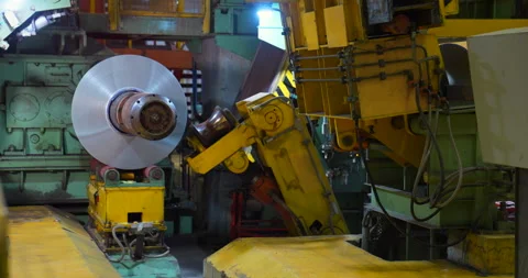 Automated metal coil winding the long st... | Stock Video | Pond5