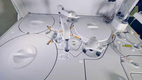 Automated modern scientific machine work... | Stock Video | Pond5