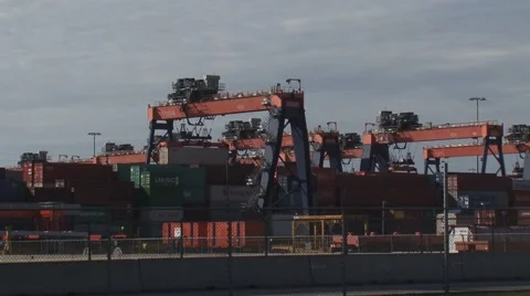 Automated Stacking Cranes Stock Video Footage | Royalty Free Automated ...