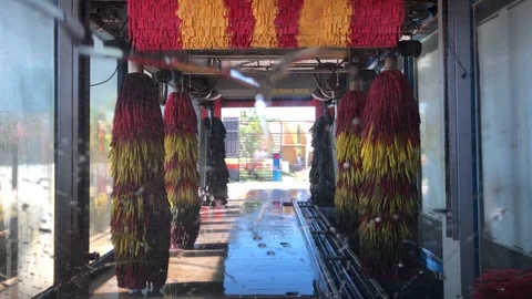 Automatic car wash from inside | Stock Video | Pond5