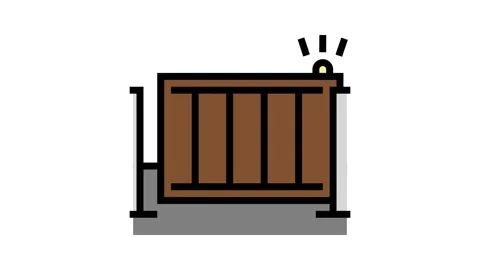 automatic fence gate color icon animatio... | Stock Video | Pond5