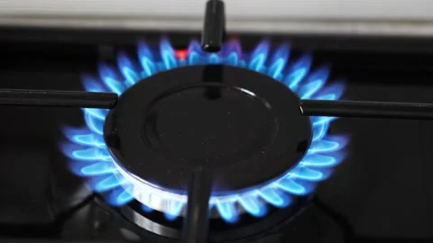 automatic ignition. the fire of the gas ... | Stock Video | Pond5