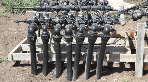 Automatic irrigation system with tubes a... | Stock Video | Pond5
