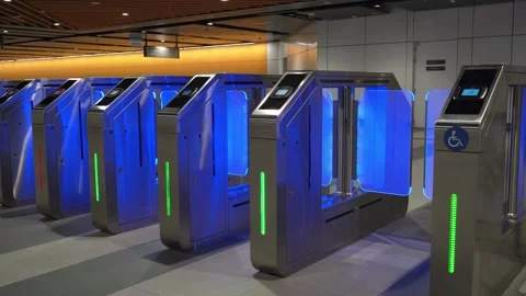 Automatic payment gate at the MRT (Mass ... | Stock Video | Pond5